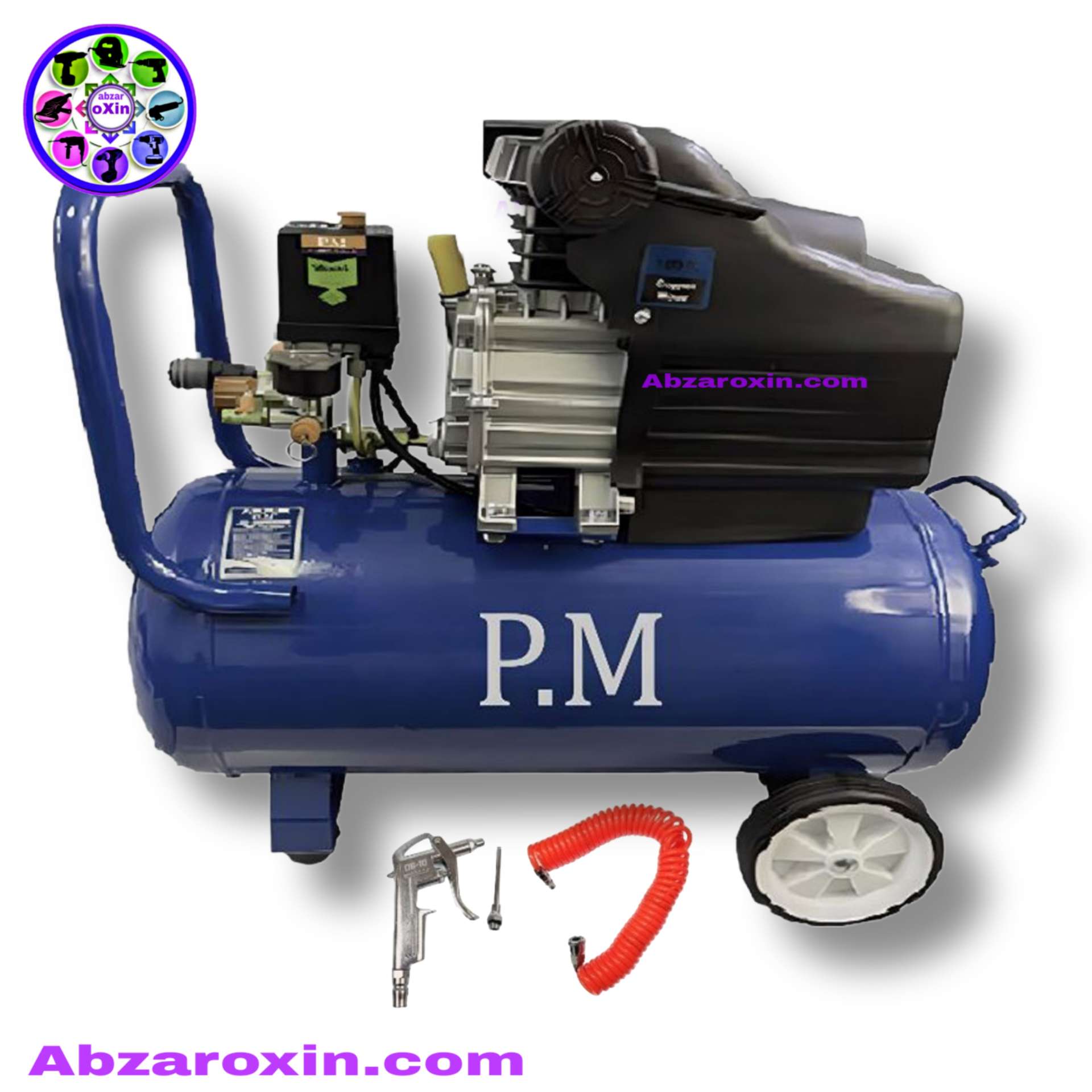 پمپ باد روغنی 50 لیتری پی ام مدل TM5001 | خرید اینترنتی با بیشترین % تخفیف از ابزار اوکسین