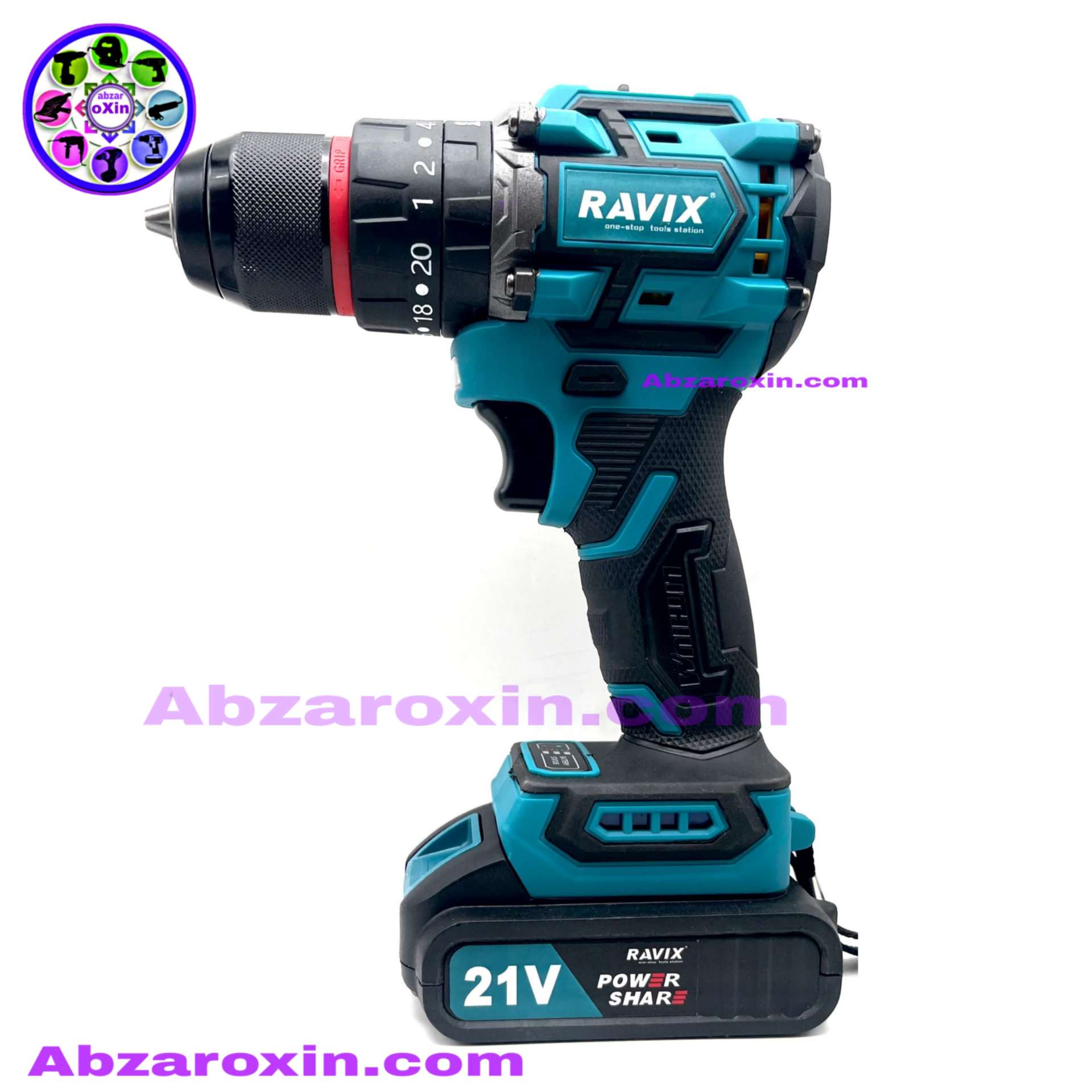دریل شارژی براشلس‌ چکشی‌ راویکس مدل 21v | خرید اینترنتی با بیشترین % تخفیف از ابزار اوکسین